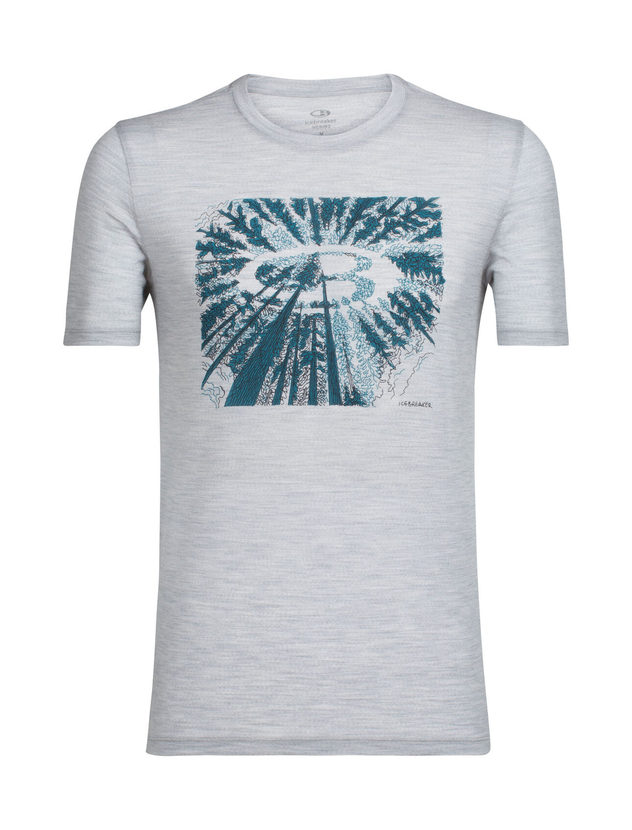 Men's Merino Tech Lite Short Sleeve Crewe Tree Top Logo | icebreaker